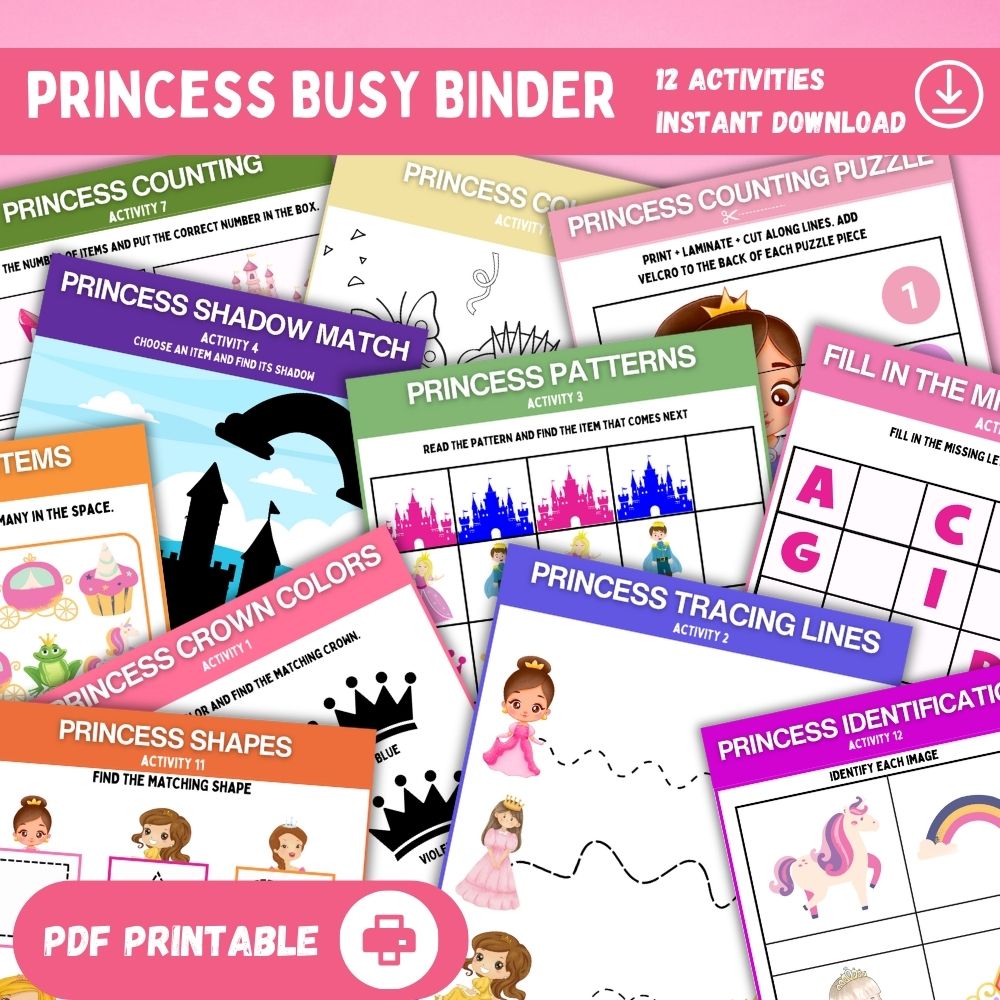 Princess Busy Binder Printable – Peculiar Green Rose
